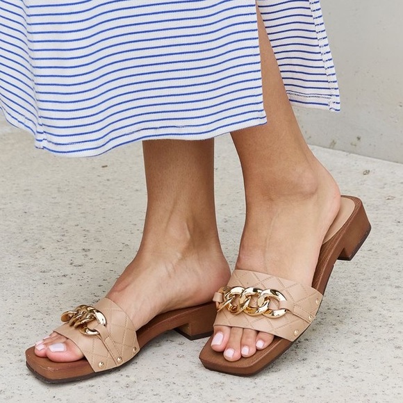 Shoes | Open Toe Chain Chic Sandals | Poshmark